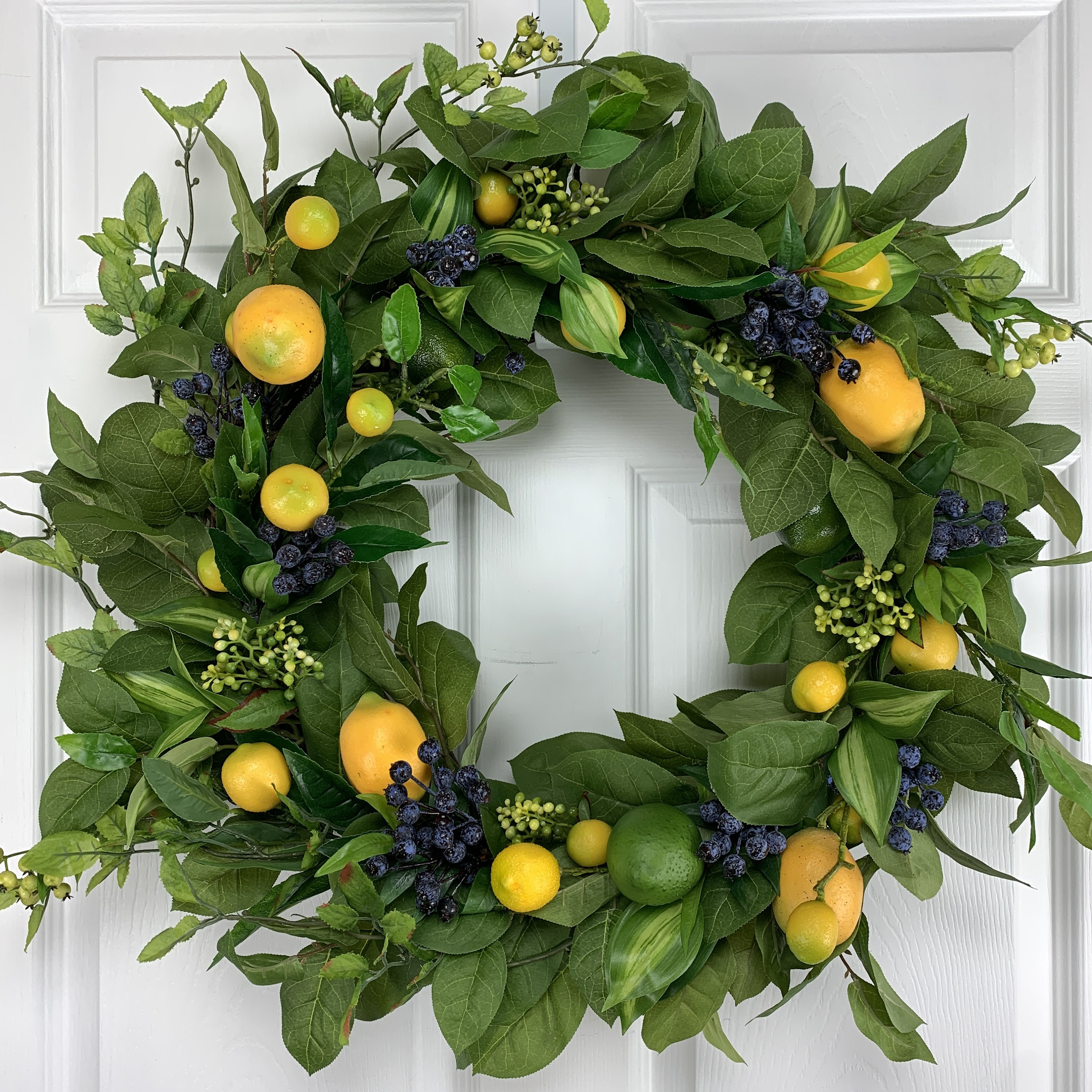 20-22 Lemon & Blueberry Wreath for Front Door Every - Etsy