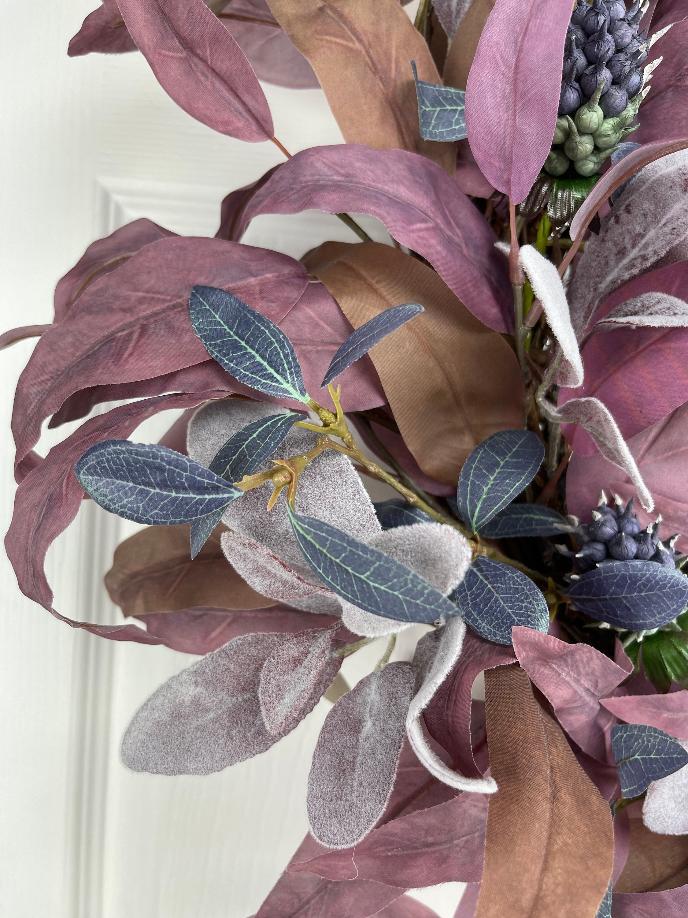 Fall Wreath for Front Door Purple Autumn Leaves Lamb's - Etsy