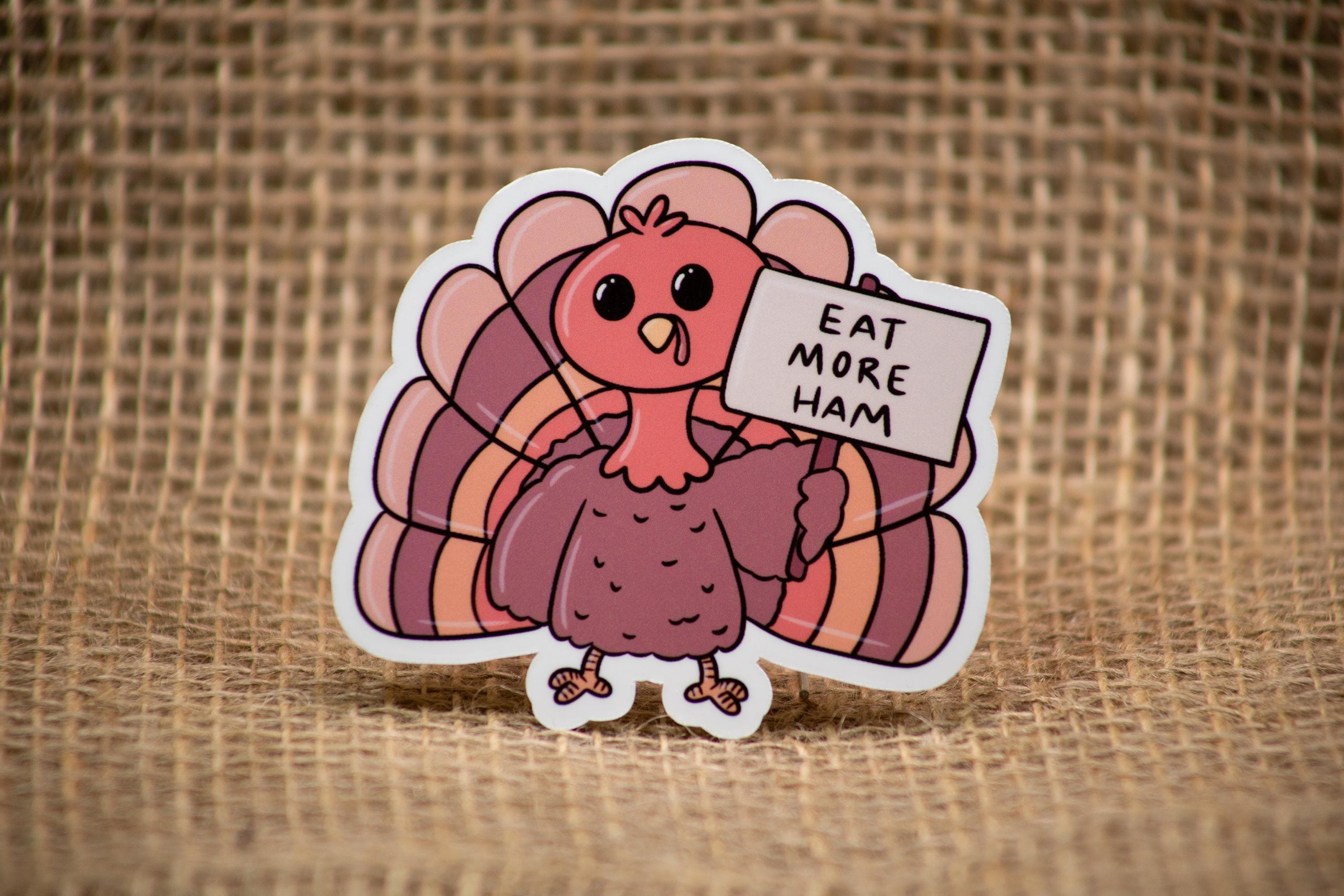Eat More Ham Turkey Vinyl Water Resistant Sticker - Etsy