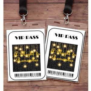 A Night to Remember - VIP Pass for Dance Customizable - Printable ...