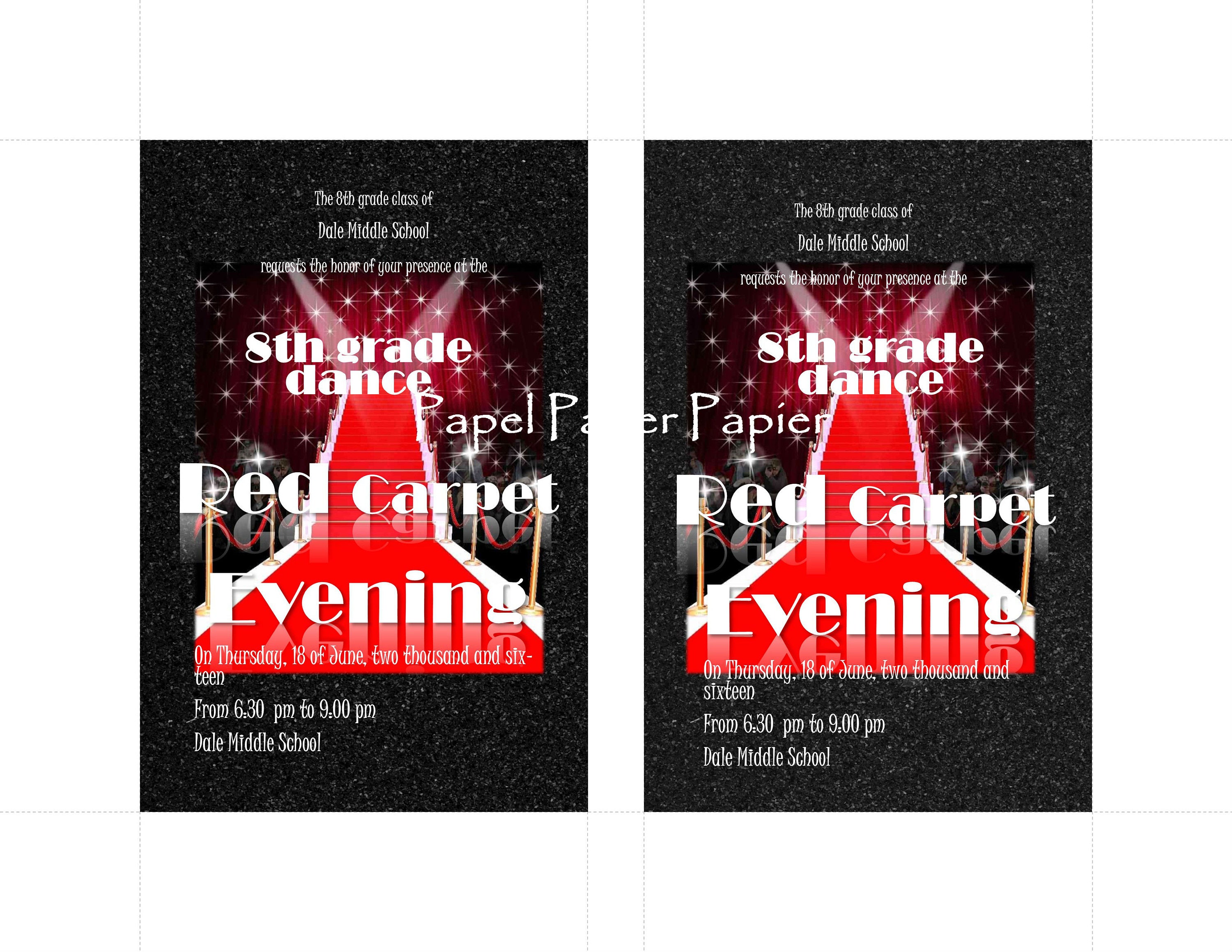 Hollywood Red Carpet Event School Dance/prom Invitation/homecoming ...