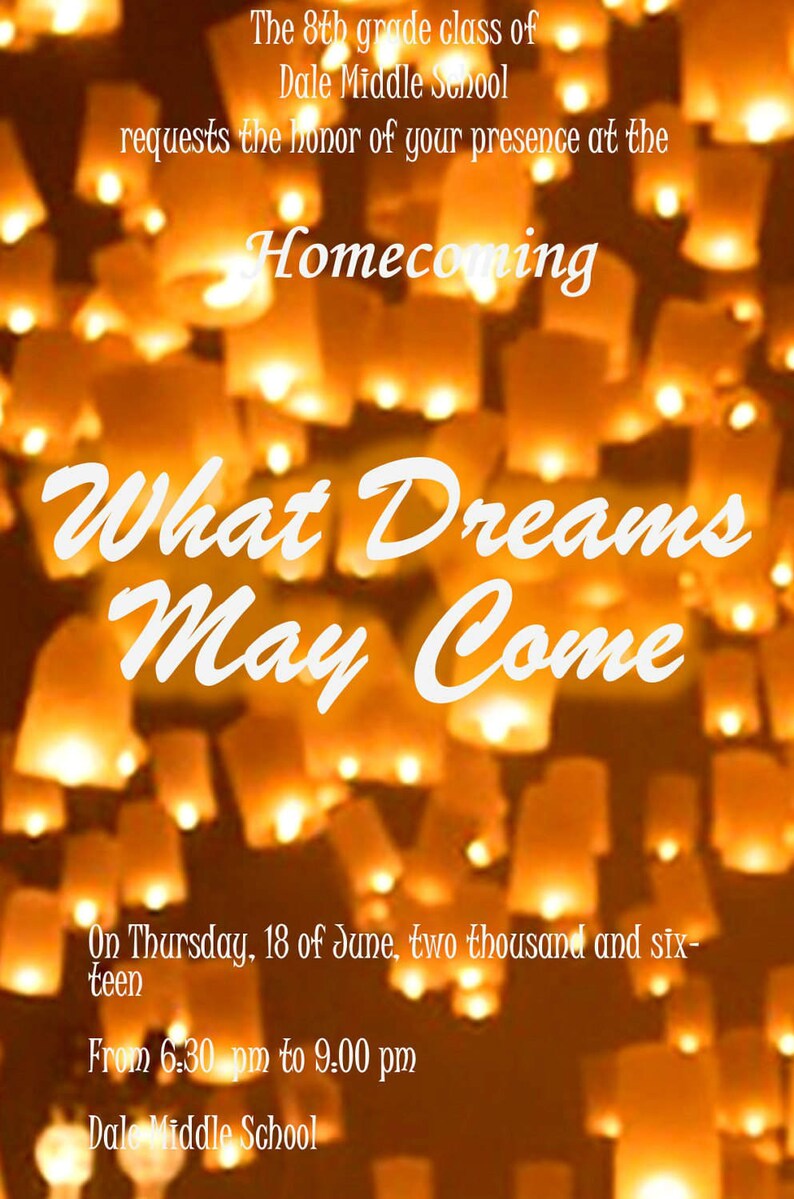 What Dreams May Come - School Dance/prom Invitation/homecoming/card ...