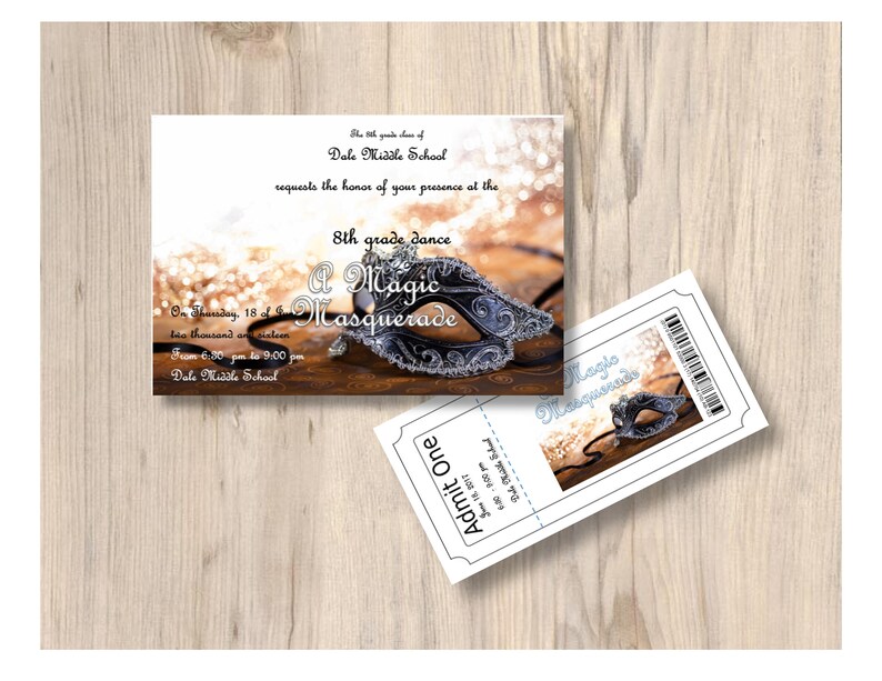 Magic Masquerade - School Dance/prom Invitation/homecoming Invitation ...