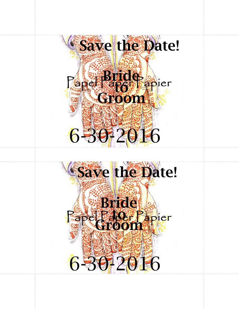 Henna Heart Nikah Wedding "save the Date" Cards Customizable ...