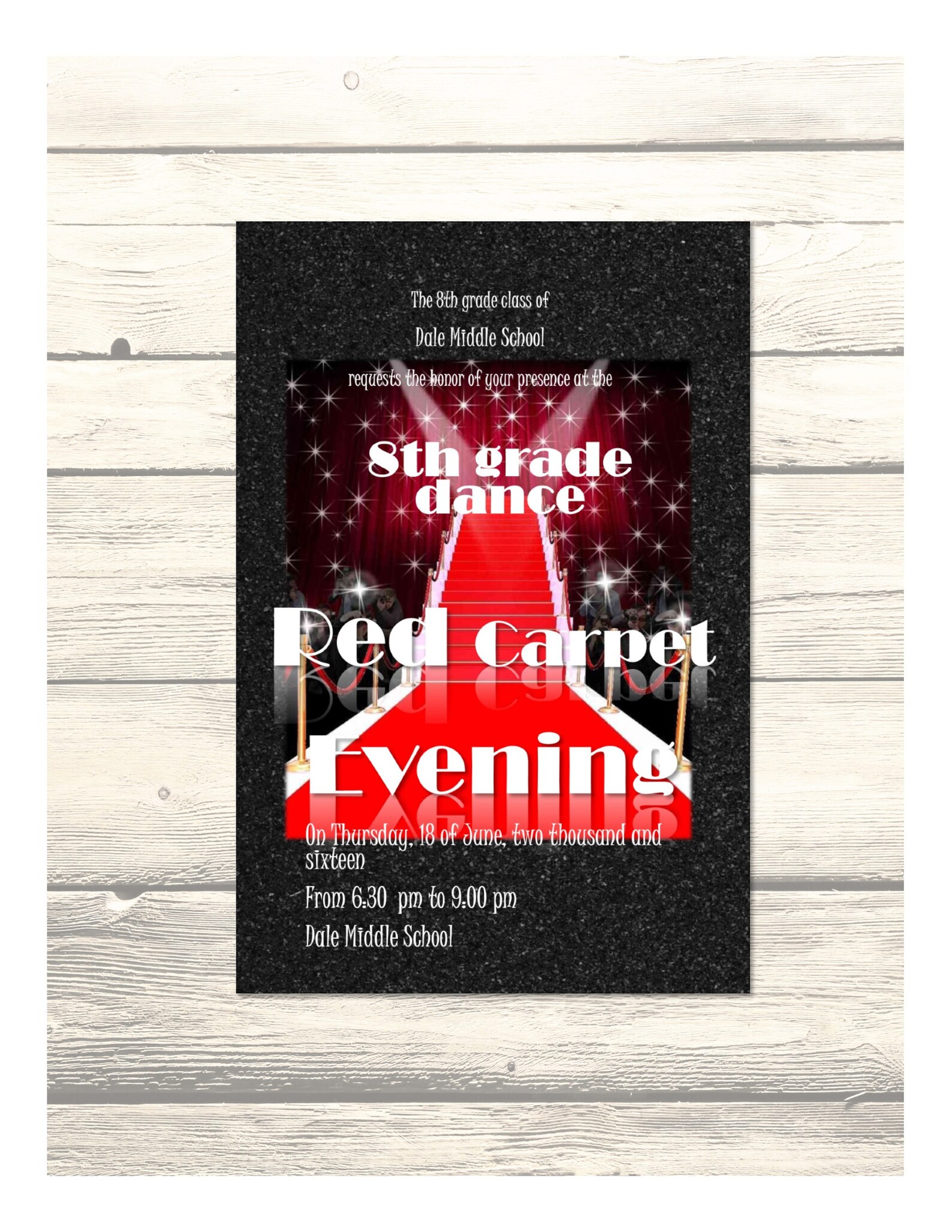 Hollywood Red Carpet Event - School Dance/prom Invitation/homecoming ...