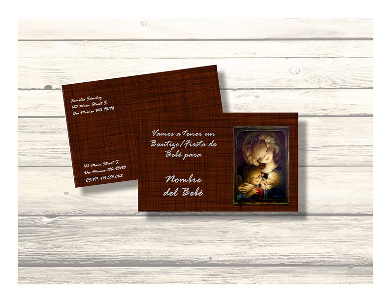 Baptism/baby Shower Invitation Card Vintage madonna and Baby Jesus by ...