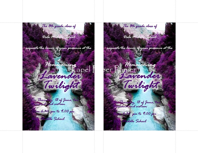 Lavender Twilight - School Dance/prom-homecoming Invitation/card ...