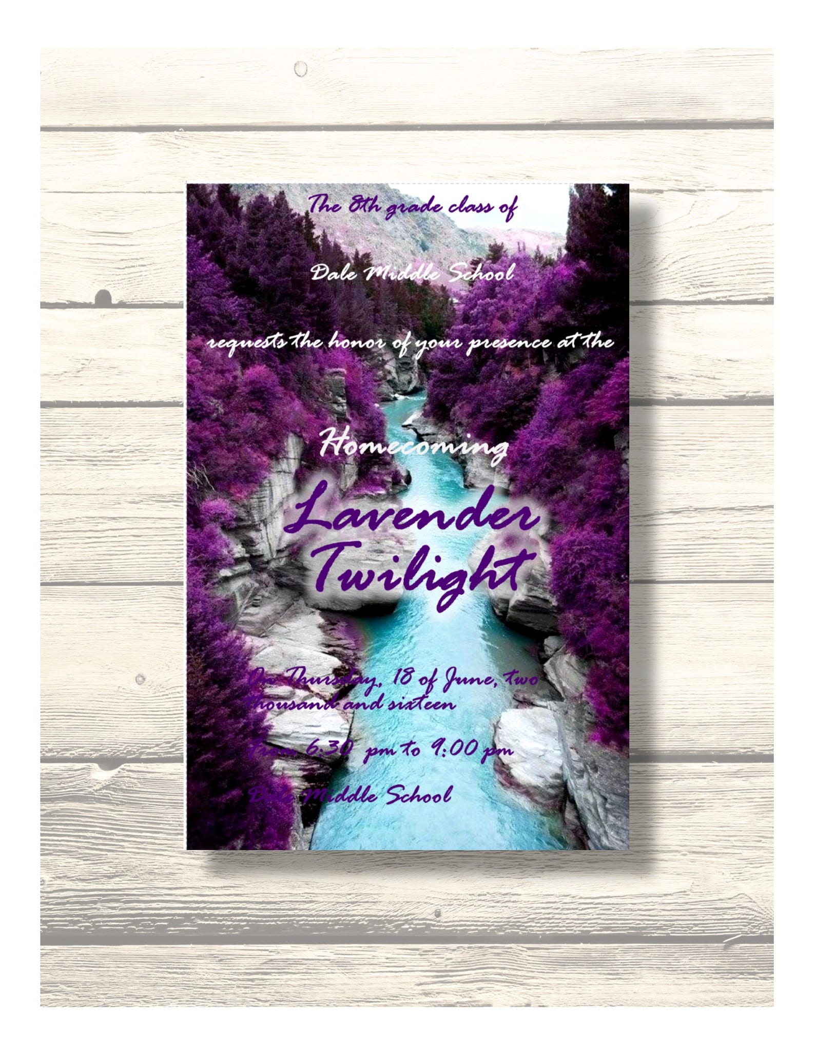 Lavender Twilight - School Dance/prom-homecoming Invitation/card ...