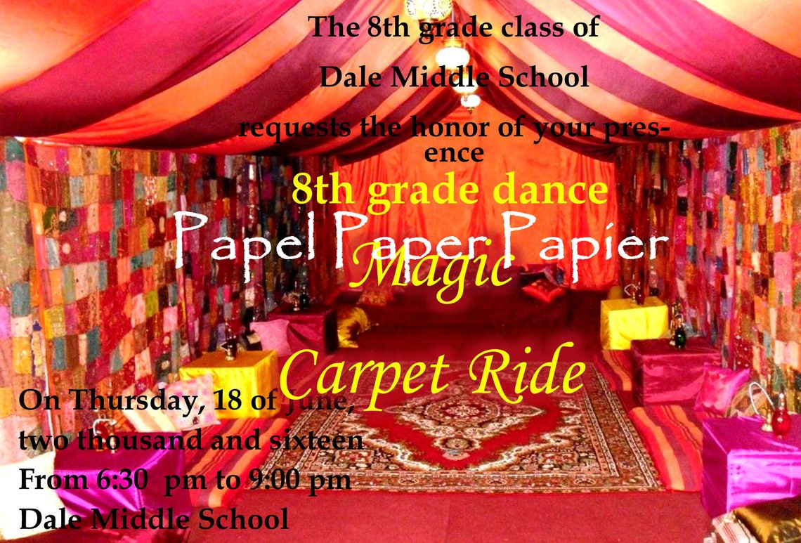 Magic Carpet Ride - School Dance/prom Invitation/homecoming/card ...