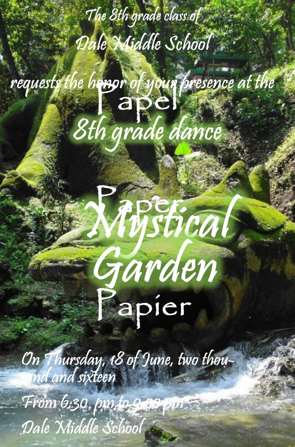 Mystical Garden - School Dance/prom-homecoming Invitation/card ...