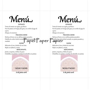 Andalusia Wedding Menu in Spanish Customizable - Printable Digital ...
