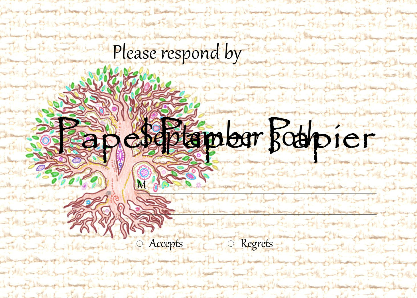 Set of Tree of Life Wedding Invitation, RSVP & Thank You Cards ...