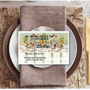 Dinner/lunch/brunch Invitation Card Vintage Customizable - Printable ...