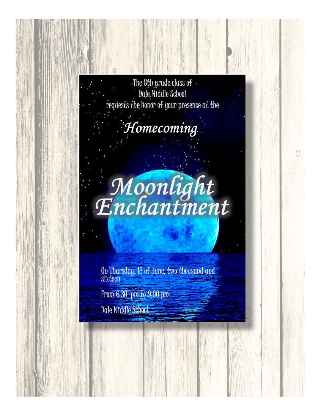 Moonlight Enchantment- School Dance/prom Invitation/homecoming/card ...