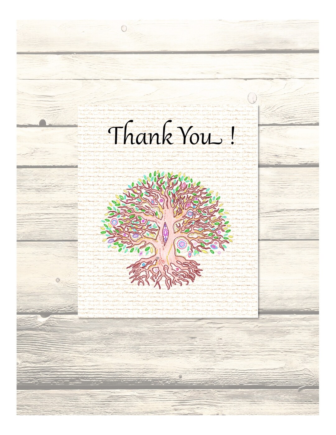 Árbol de vida Tarjeta de Agradecimiento para una boda Digital ...