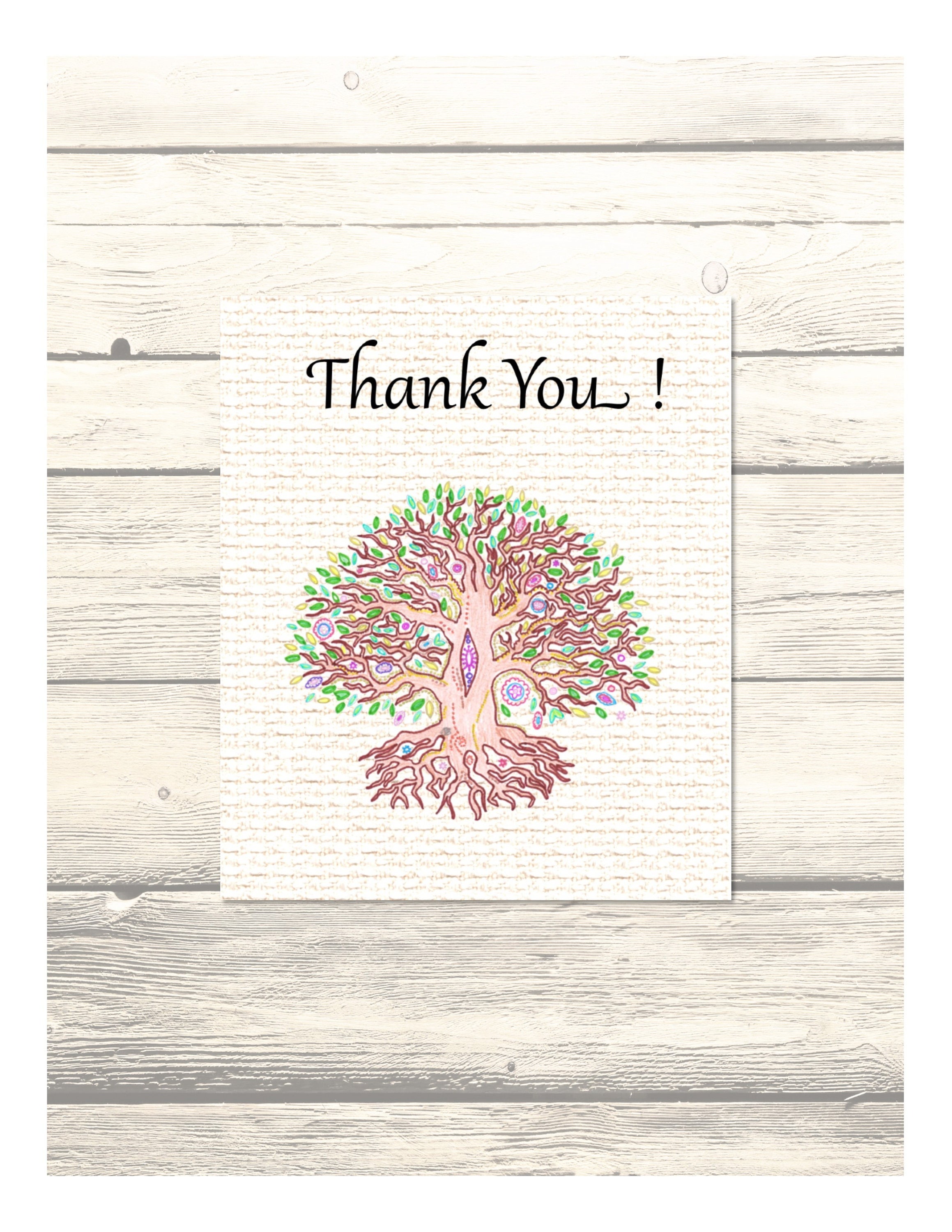 Árbol de vida Tarjeta de Agradecimiento para una boda Digital ...