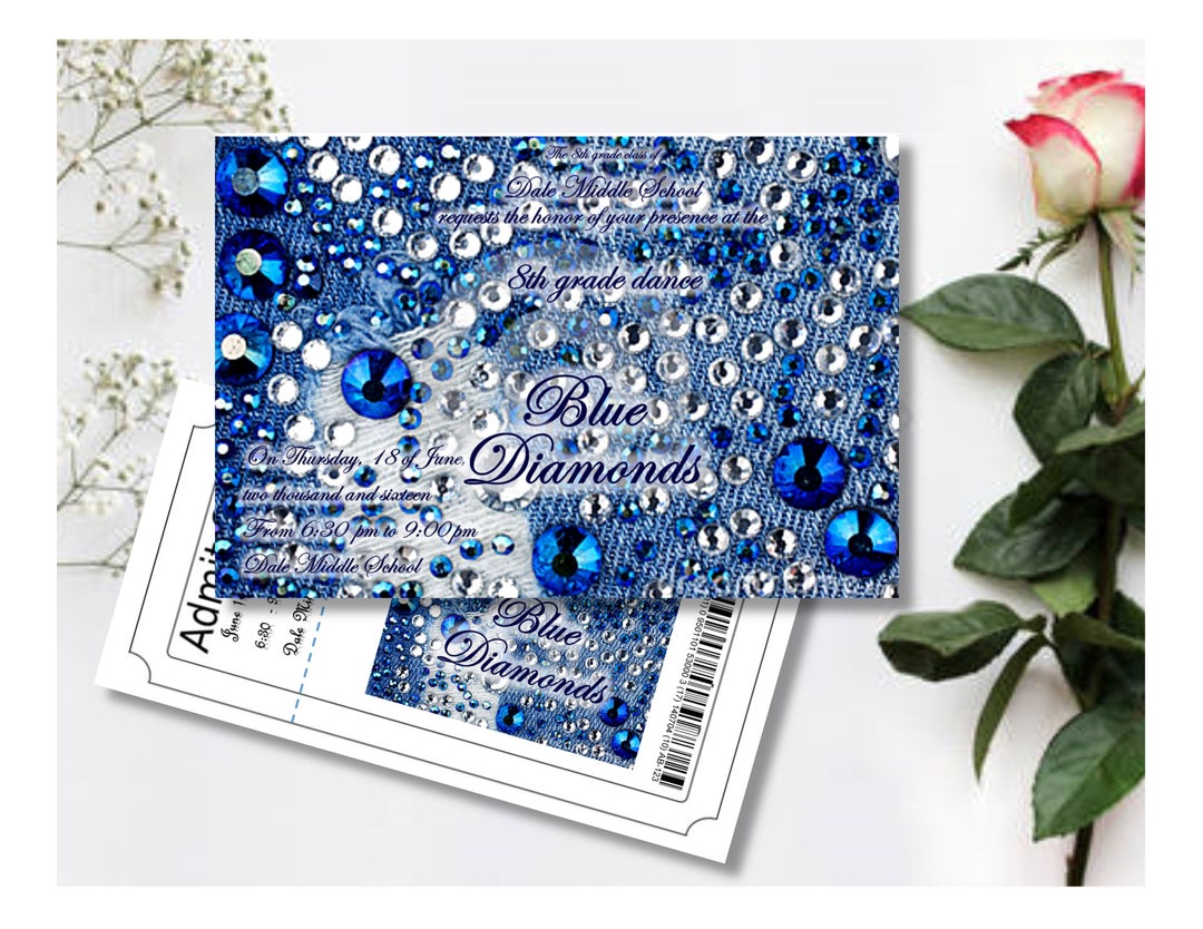 Diamonds and Denim Set- School Dance/prom-homecoming Invitation/card ...