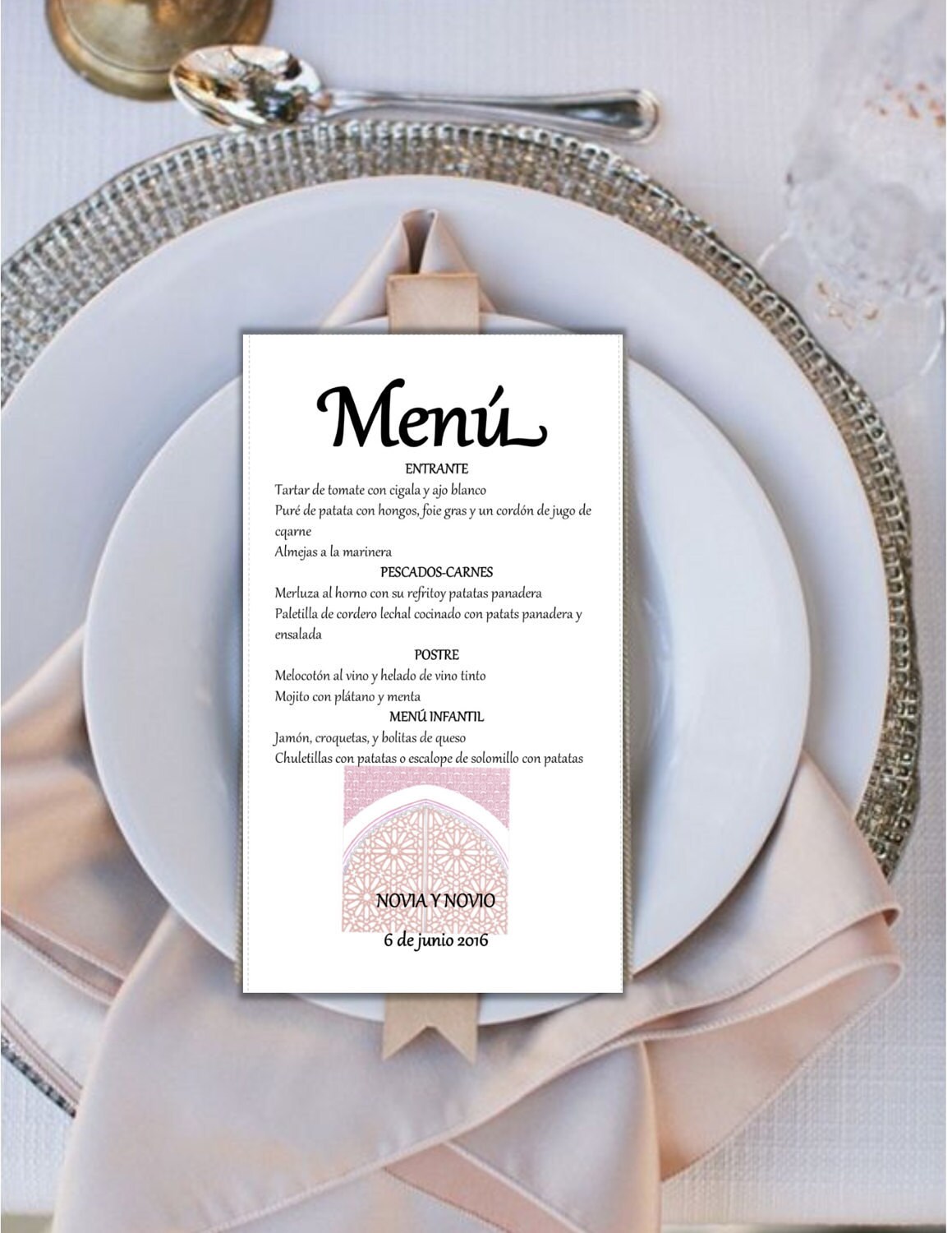 Andalusia Wedding Menu in Spanish Customizable - Printable Digital ...