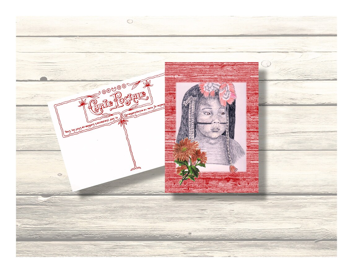Little Girl in Red Card Customizable - Printable Digital Download - Etsy