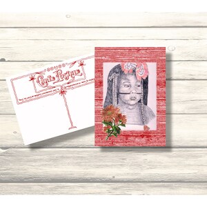 Little Girl in Red Card Customizable - Printable Digital Download - Etsy