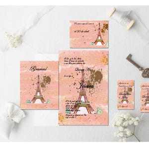 Paris in Pink and Gold-quince Invitation, RSVP, Thanks, Damas ...