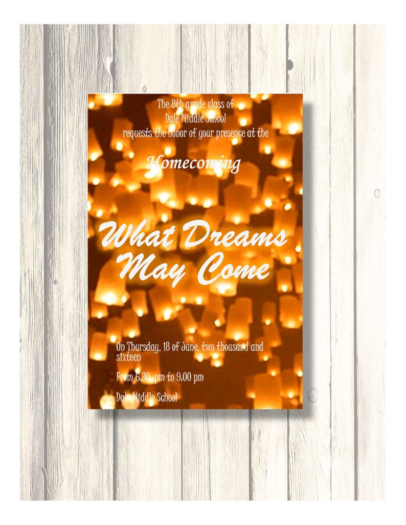 What Dreams May Come - School Dance/prom Invitation/homecoming/card ...