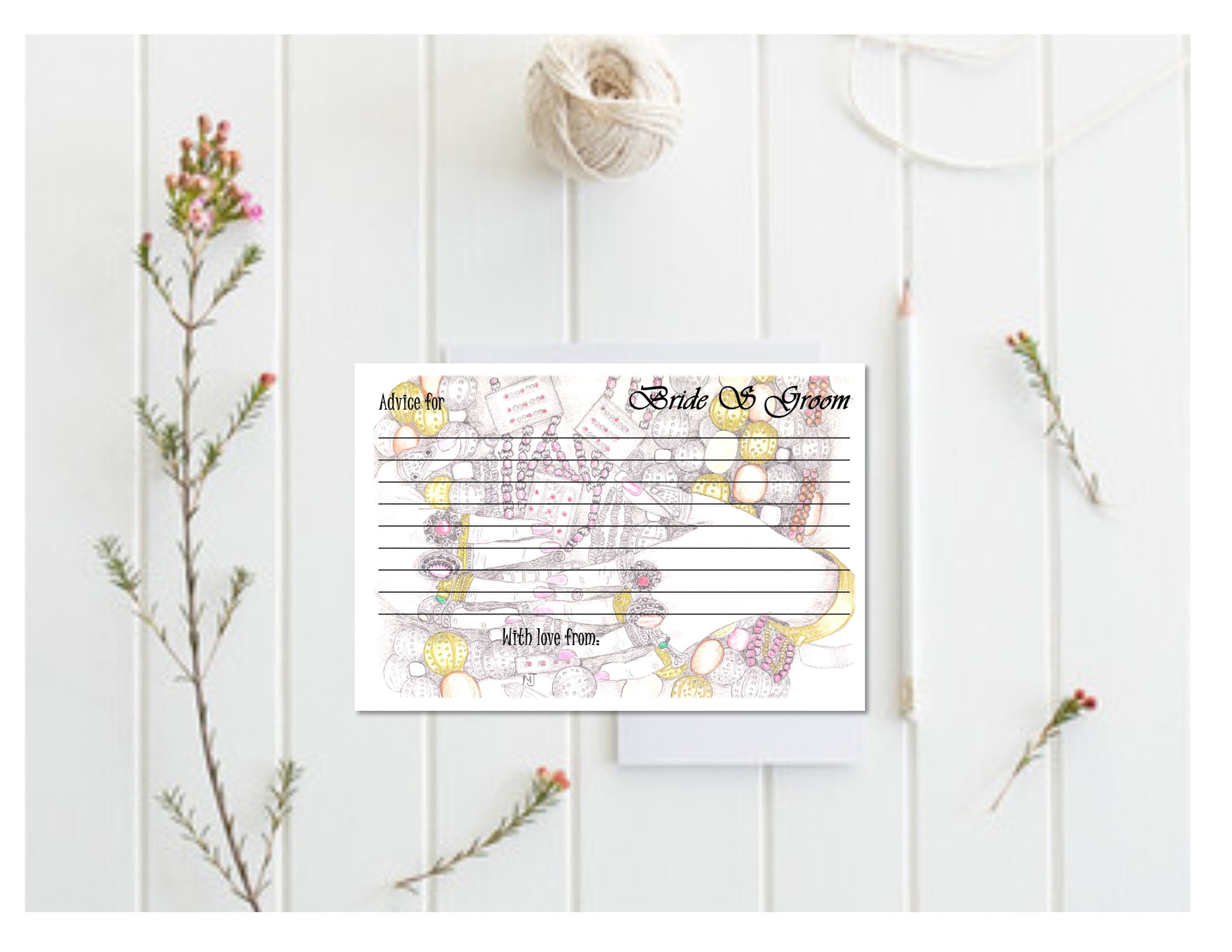 Bride's Hands Lace Wedding "advice" Cards Customizable - Printable ...