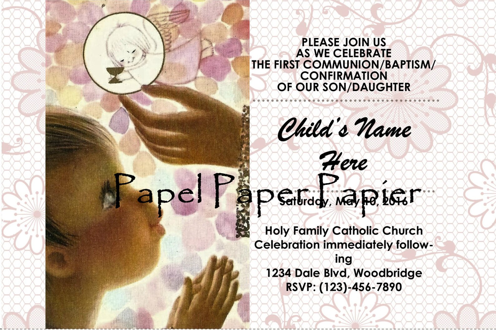 First Communion/confirmation Invitation Card Vintage "gift of the ...