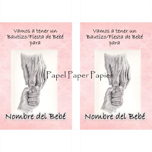Birth Announcement Card (pink) in Spanish Customizable - Printable ...