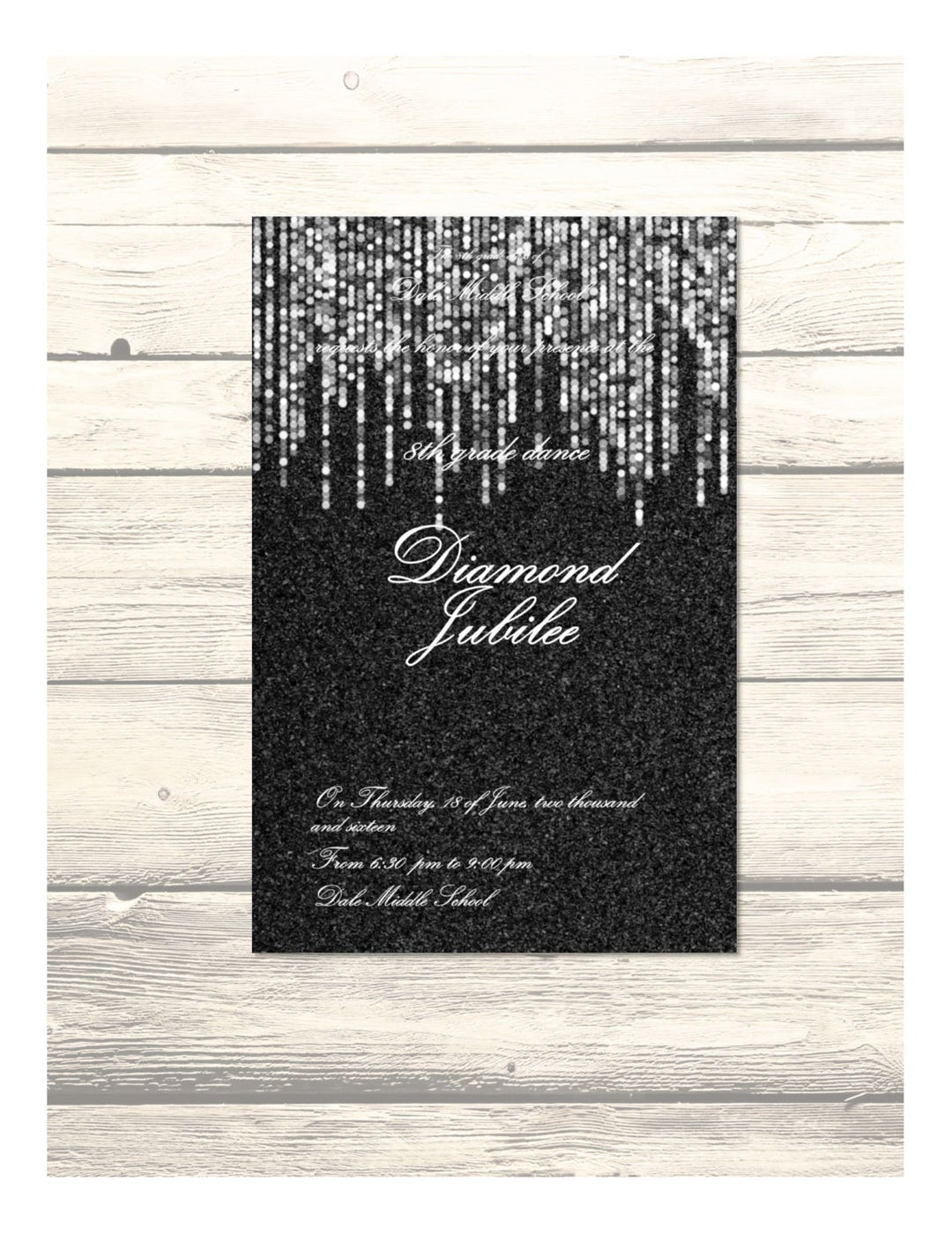 Diamond Jubilee- School Dance/prom-homecoming Invitation/card ...