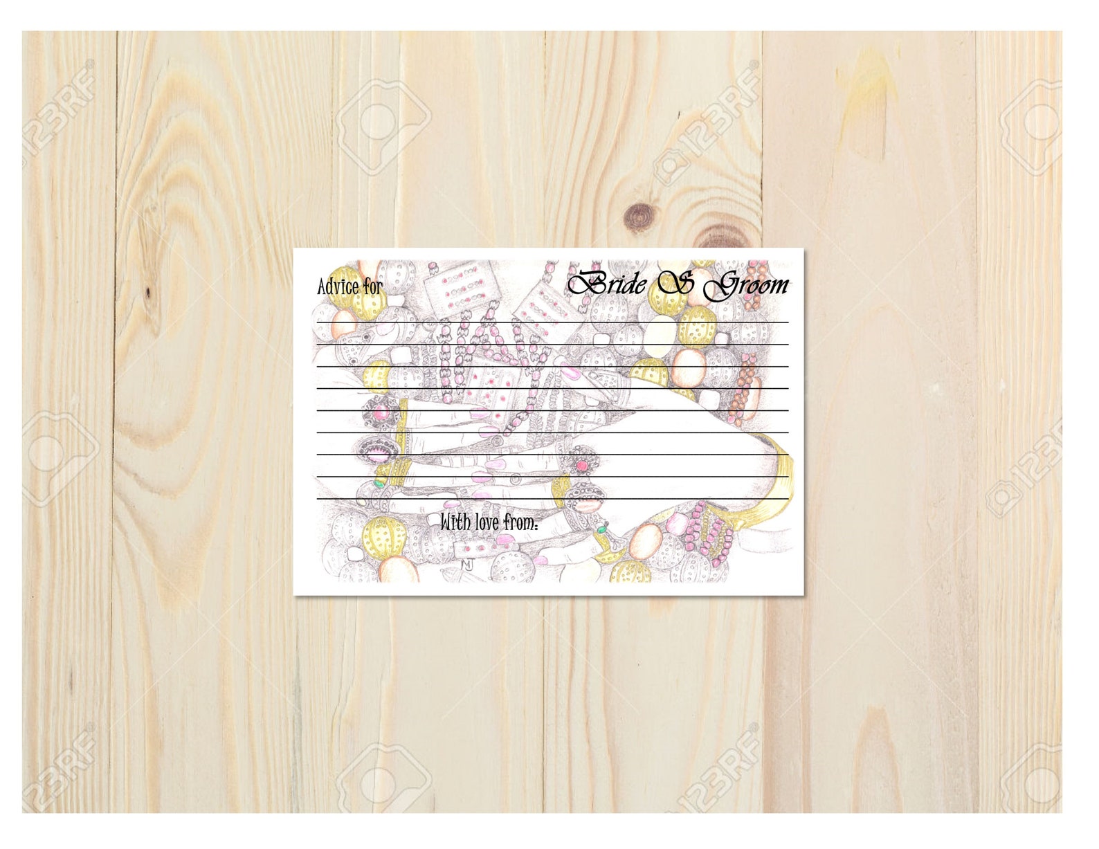 Bride's Hands Lace Wedding "advice" Cards Customizable - Printable ...