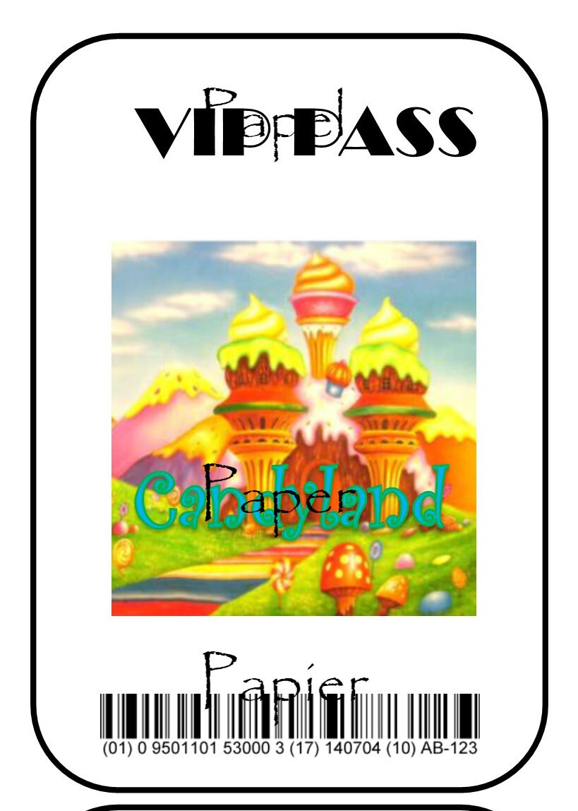 Candyland - VIP Pass for Dance Customizable - Printable Digital ...