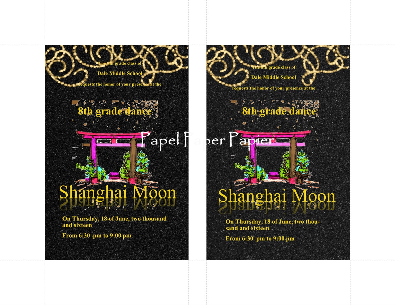 Shanghai Moon- School Dance/prom Invitation/homecoming/card ...
