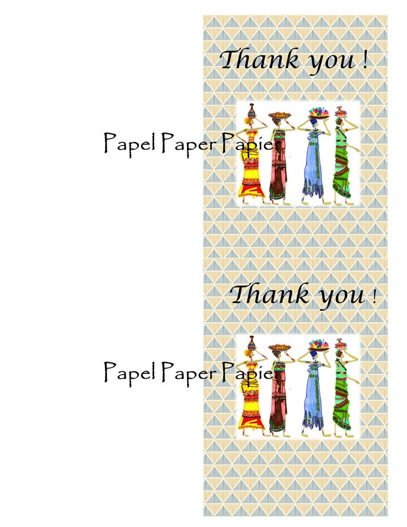 African Tribal Design Wedding Thank You Cards Customizable - Printable ...