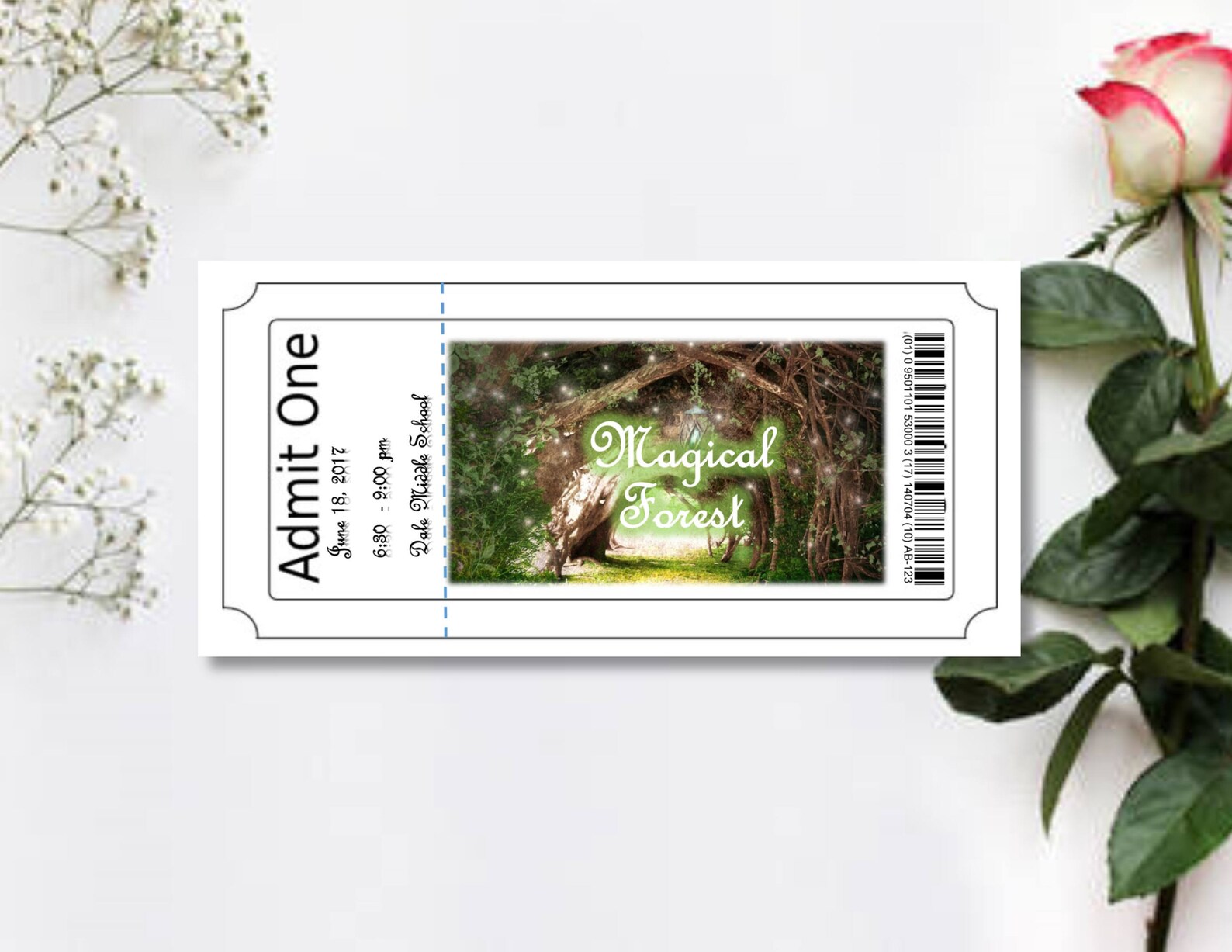 Magical Forest Ticket - School Dance/prom-homecoming Invitation/card ...