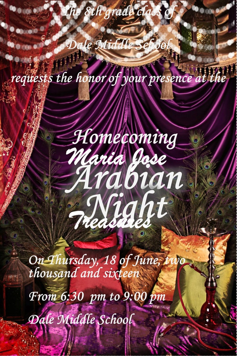 Arabian Night - School Dance/prom Invitation/homecoming Invitation ...