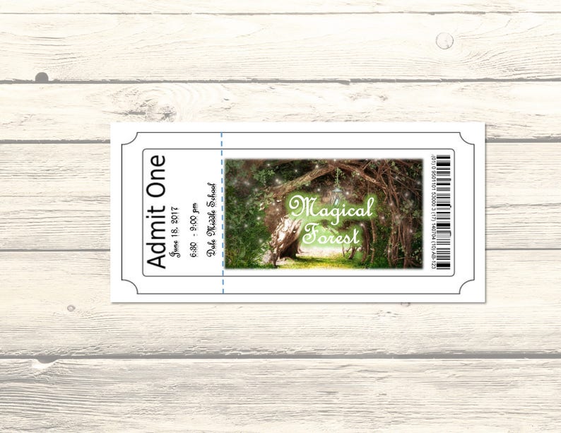 Magical Forest Ticket - School Dance/prom-homecoming Invitation/card ...
