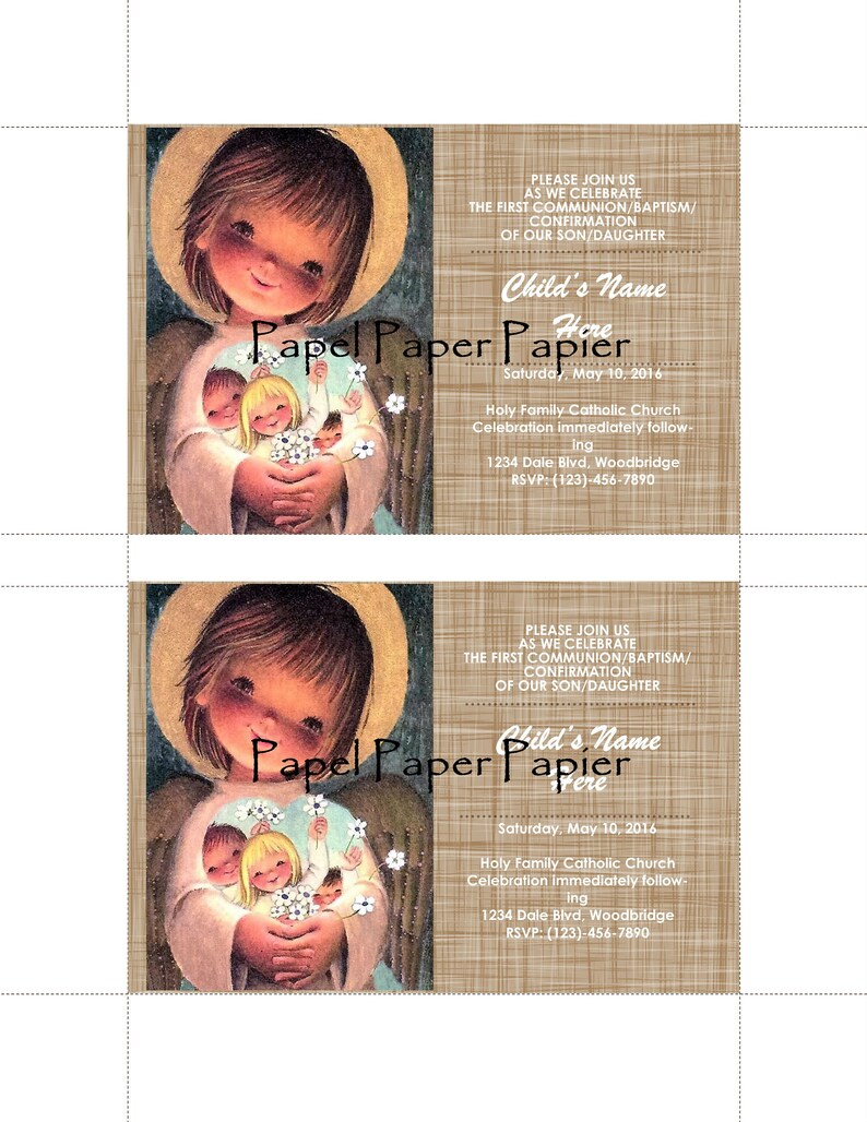 First Communion/confirmation Invitation Card Vintage "jesus With ...