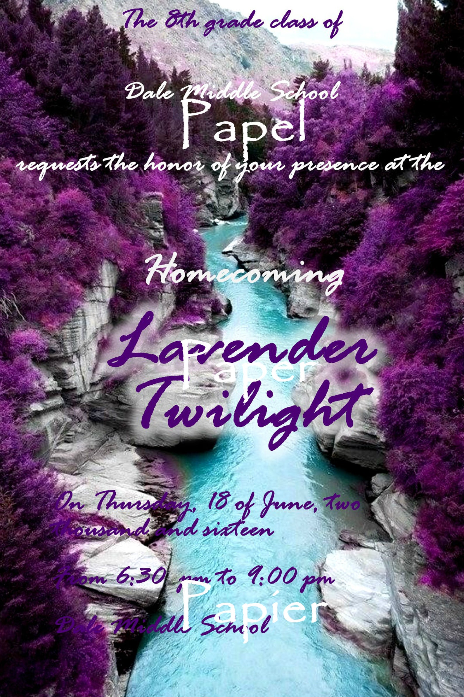 Lavender Twilight - School Dance/prom-homecoming Invitation/card ...
