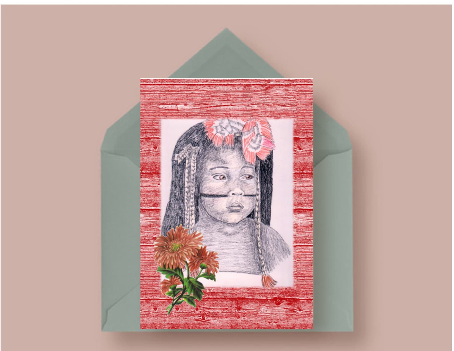 Little Girl in Red Card Customizable - Printable Digital Download - Etsy