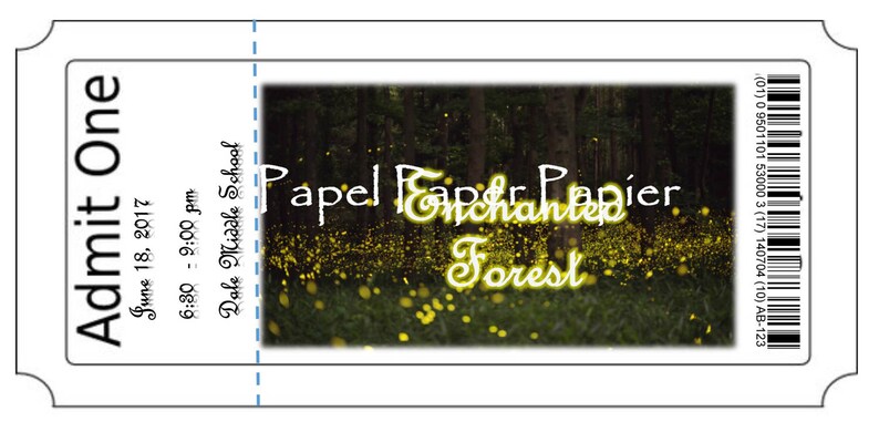Enchanted Forest - School Dance/prom-homecoming Invitation and Ticket ...