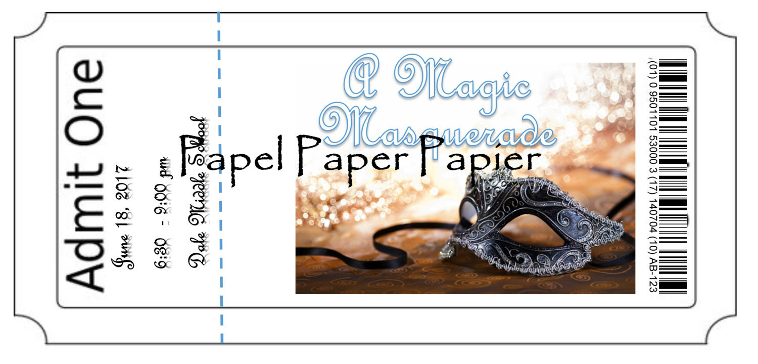 A Magic Masquerade Ticket - School Dance/prom Invitation/homecoming ...