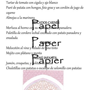 Andalusia Wedding Menu in Spanish Customizable - Printable Digital ...