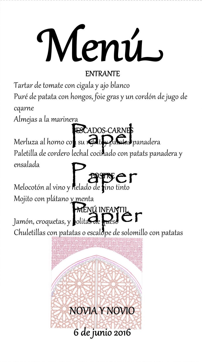 Andalusia Wedding Menu in Spanish Customizable - Printable Digital ...