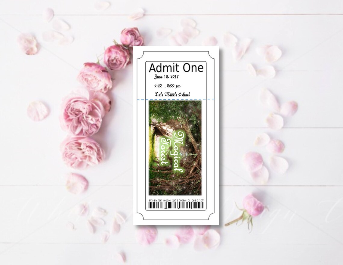 Magical Forest Ticket - School Dance/prom-homecoming Invitation/card ...