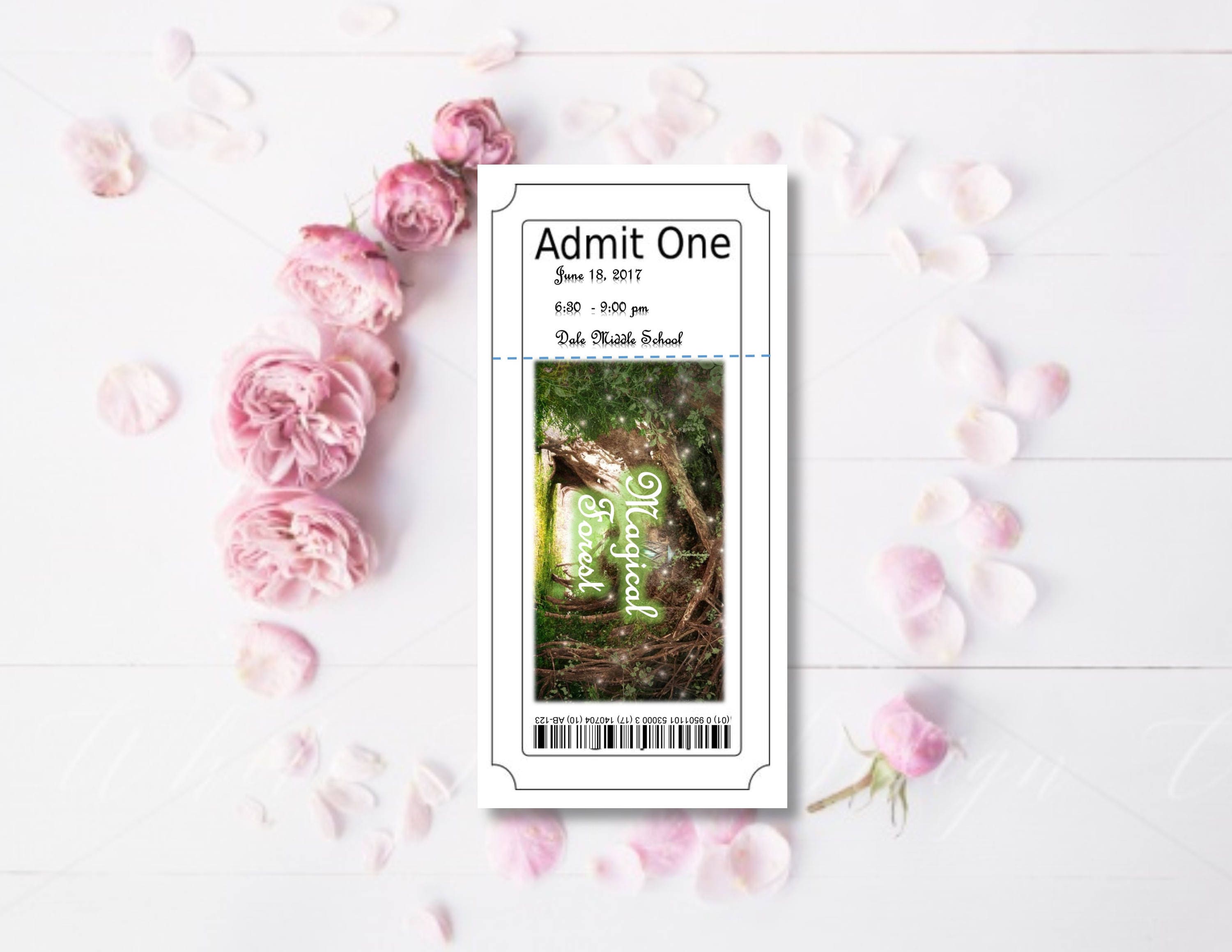 Magical Forest Ticket - School Dance/prom-homecoming Invitation/card ...