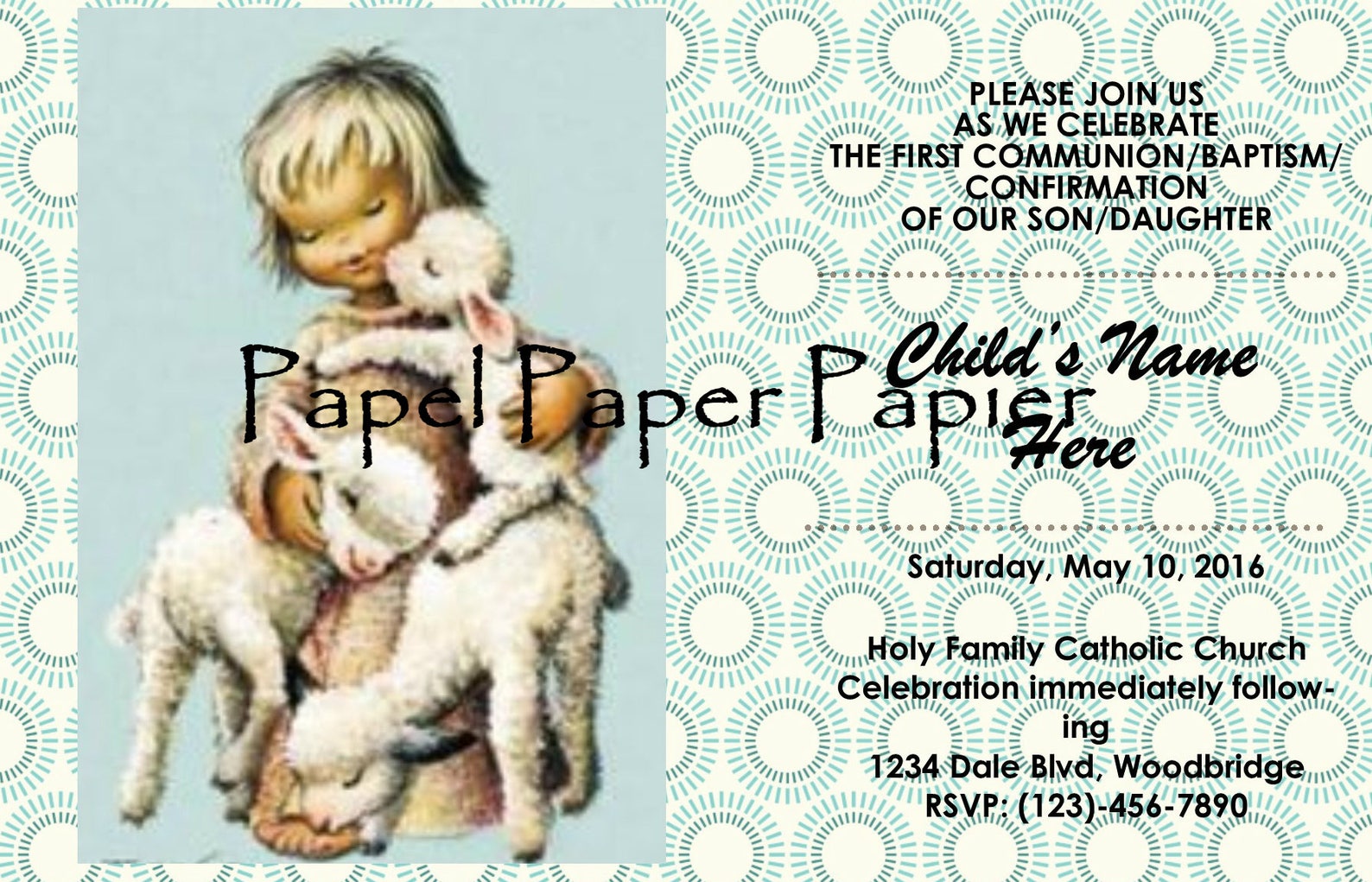 First Communion/confirmation Invitation Card Vintage - Etsy