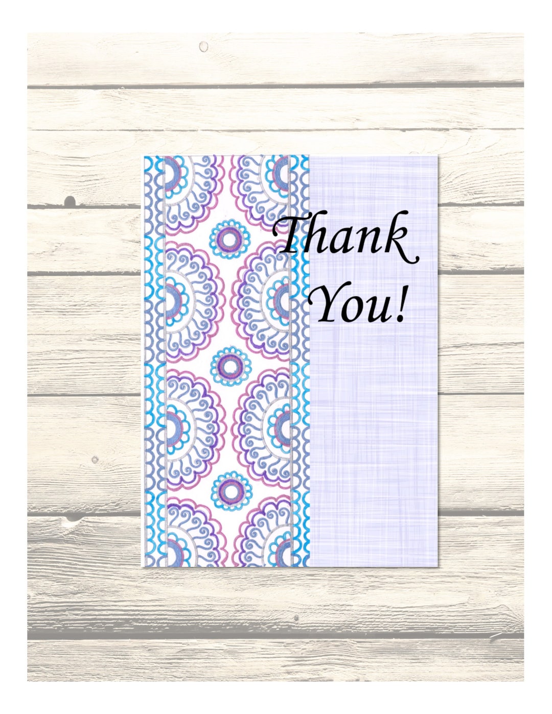 Purple Persian Lace Wedding Thank You Cards Customizable - Printable ...