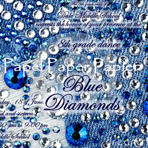 Diamonds and Denim- School Dance/prom-homecoming Invitation/card ...