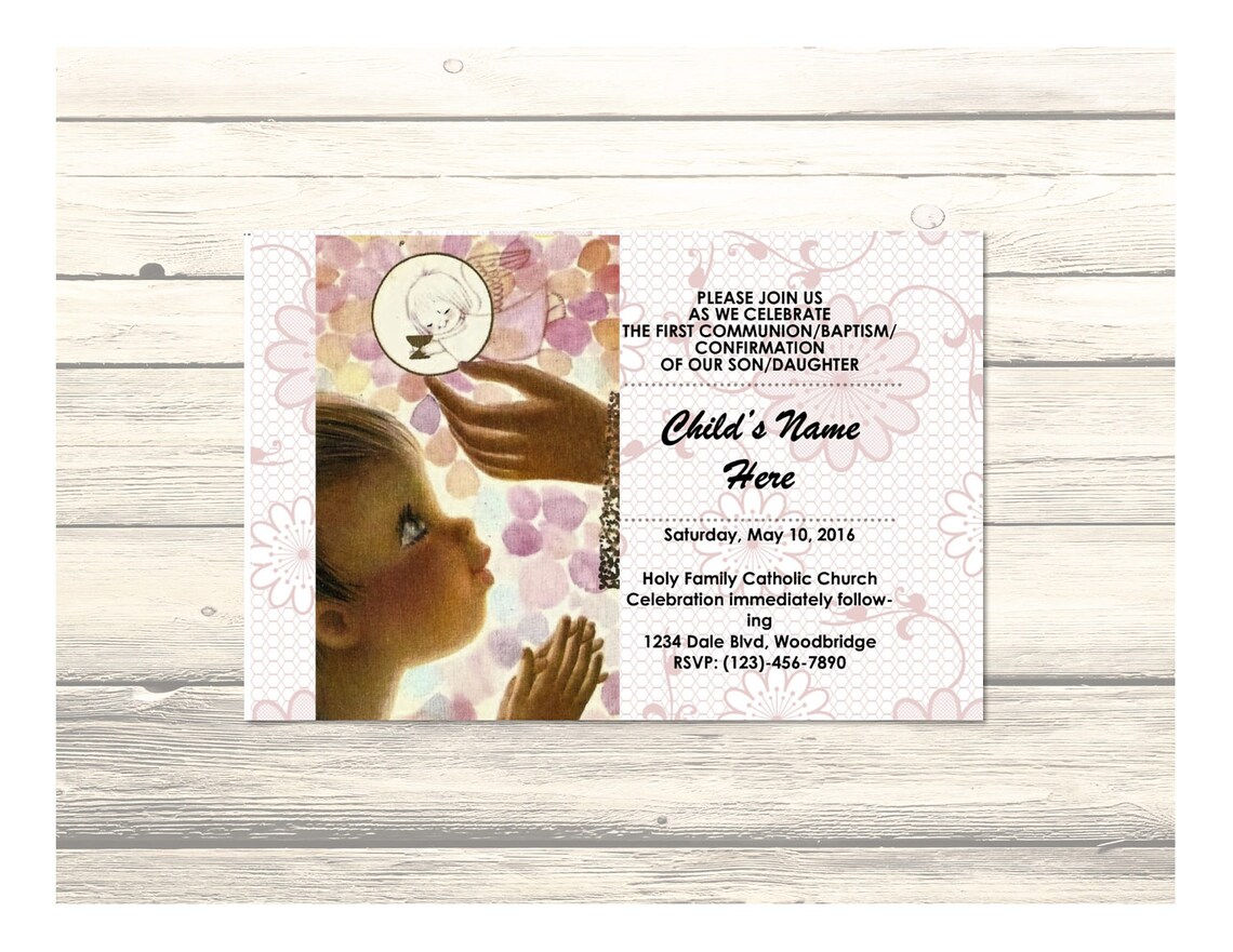First Communion/confirmation Invitation Card Vintage "gift of the ...